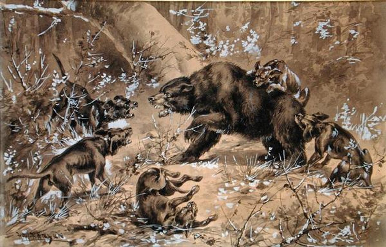 Bear Hunt by Herman Wendleborg Hansen: Buy fine art prints