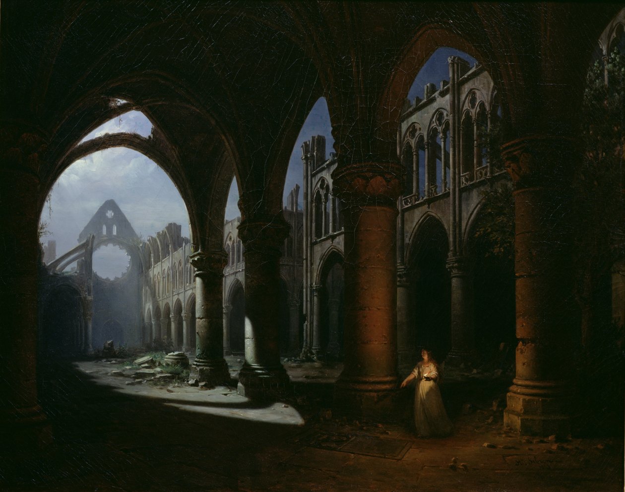 Interior of an Abbey in Ruins