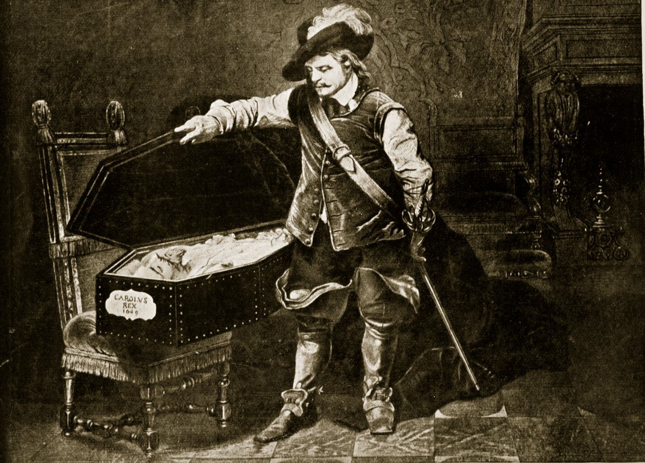 Cromwell Views the Body of Charles I, illustration from 'Hutchinson's ...
