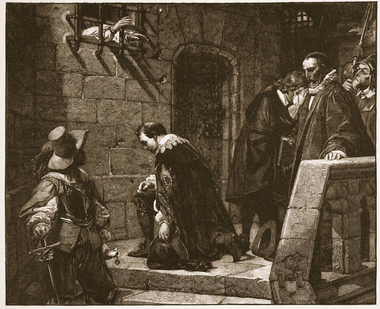 Lord Strafford on the way to execution, illustration from 'The Church ...