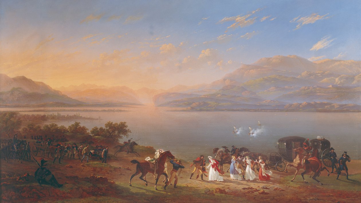Empress Josephine Arriving to Visit Napoleon in Italy on the Banks of ...
