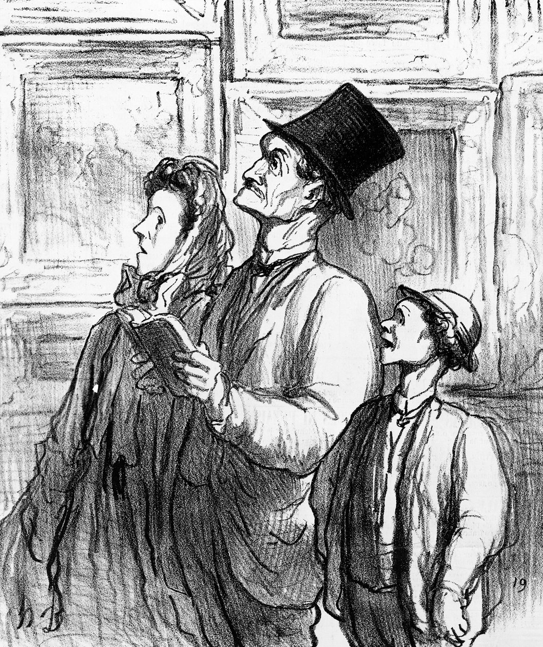 Family Visiting the Paris Salon of 1863 and Commenting on the Painting ...