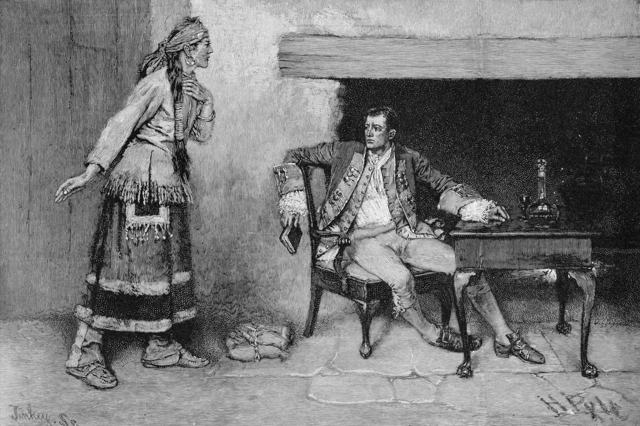The Ojibway Maiden Disclosing Pontiac's Plot, engraved by John Tinkey ...