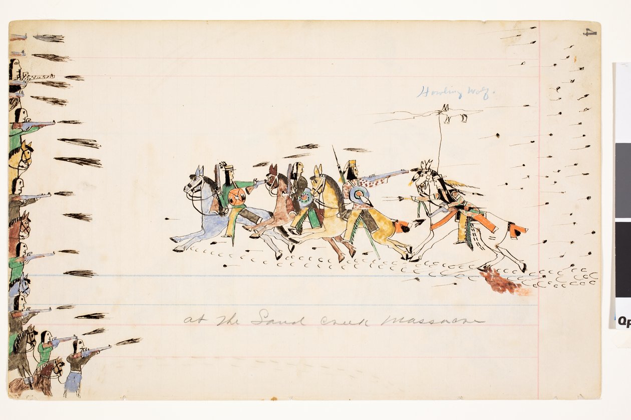 At the Sand Creek Massacre by Howling Wolf: Fine art print