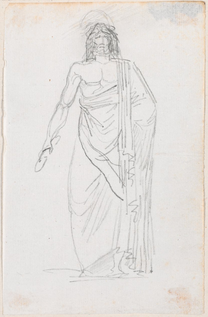 Statue of Zeus Holding a Thunderbolt by Hubert Robert