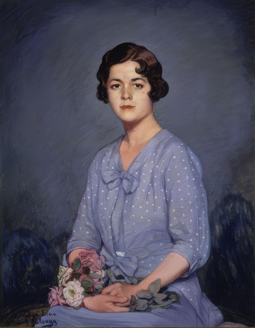 Lucia (Portrait of a Young Woman Sitting with Flowers in Hand)