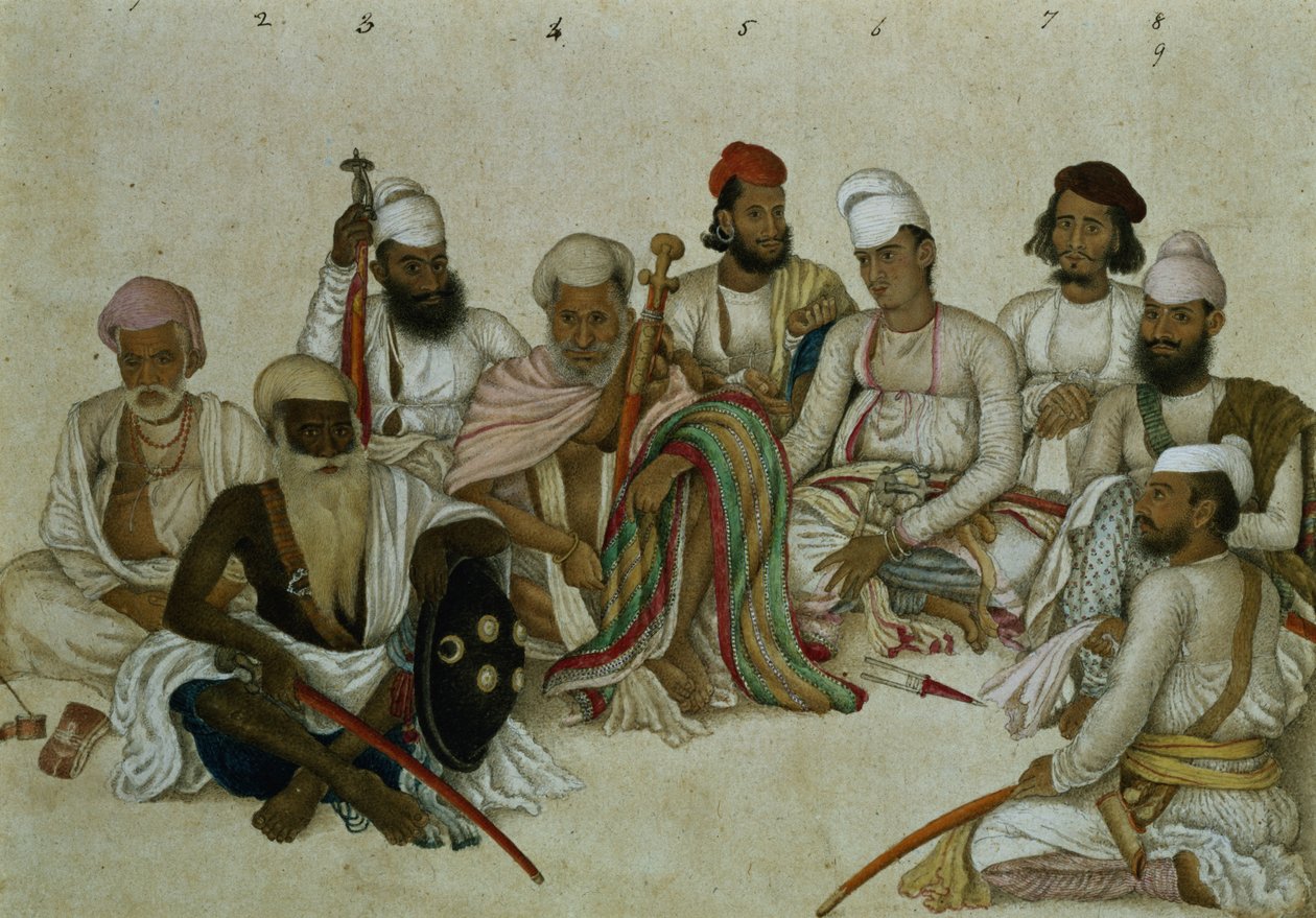 Nine Courtiers and Servants of the Raja Patiala