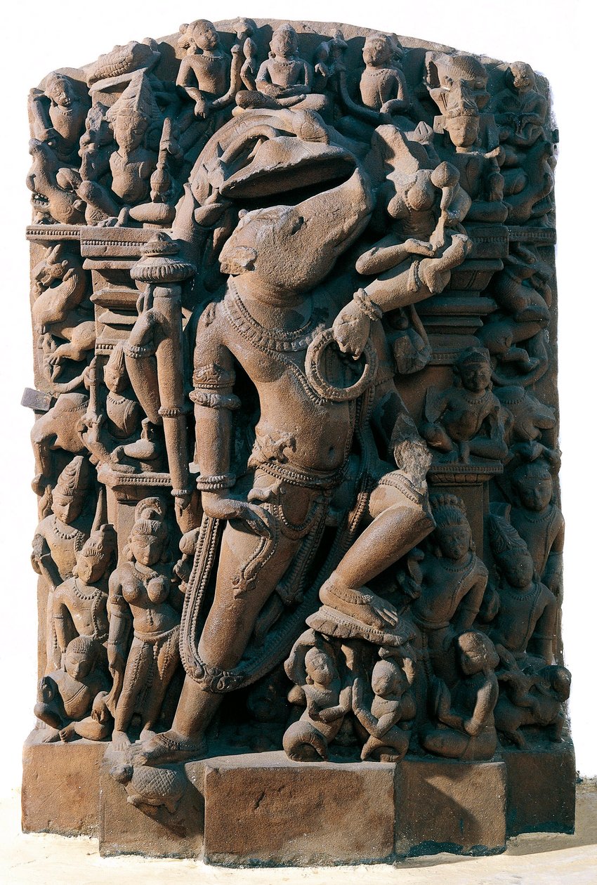 Indian Art: the Hindu divinity Vishnu in the form of a boar. From ...