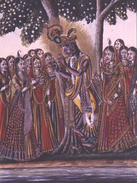 Krishna, from the Hindu epic the 'Adhyatma Ramayana', painting by a ...
