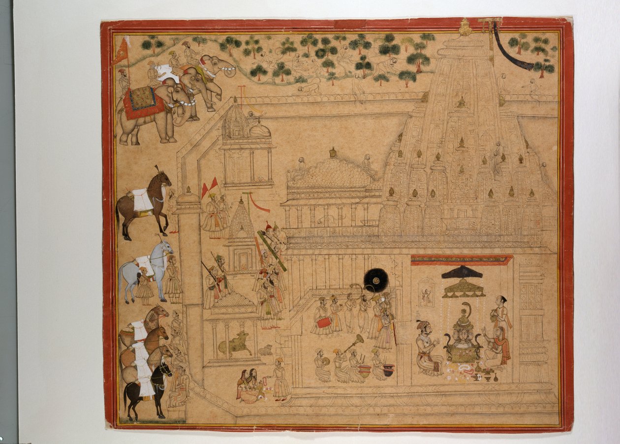 Maharana Amar Singh of Mewar at the Eklingji Temple, c.1695