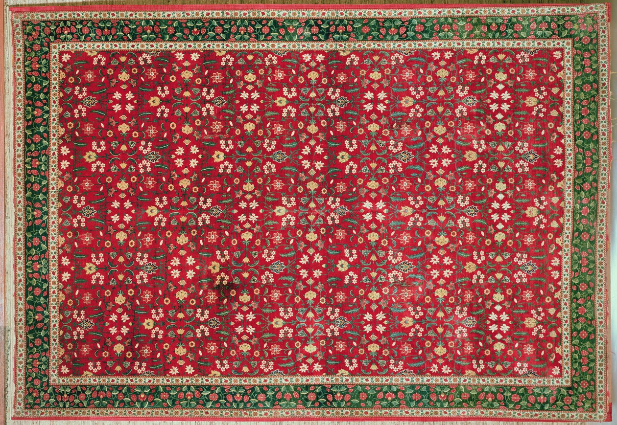 Mughal carpet with a blossom and lattice design, North Indian