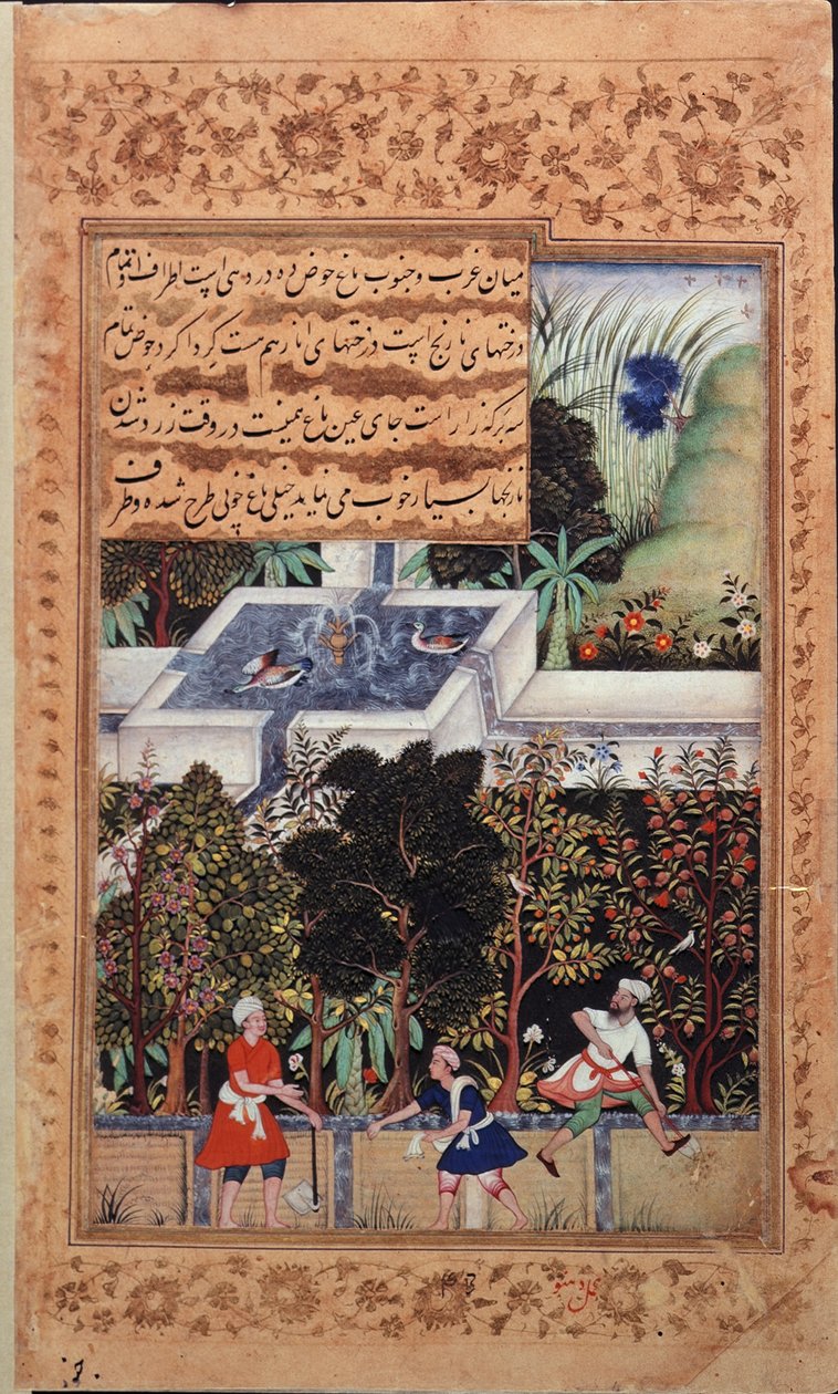 The Gardens of Fidelity (Bagh-i Vafa) being laid out at Kabul in 1504 ...