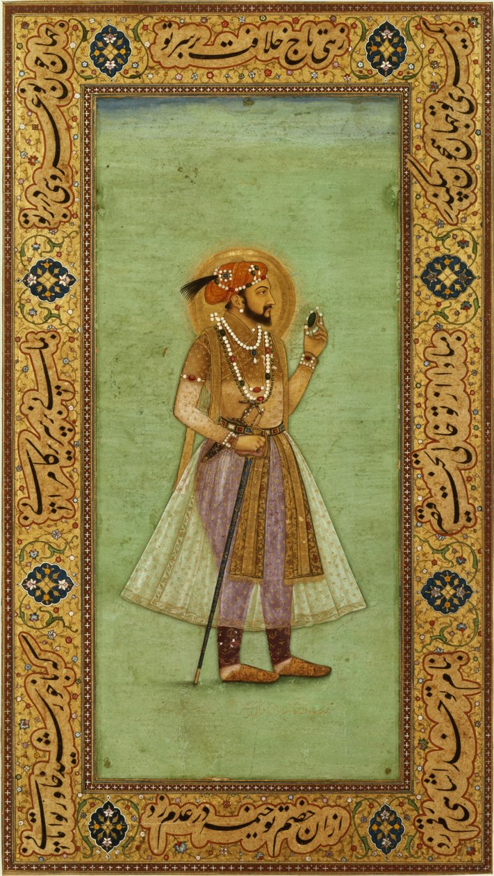 Portrait of Shah Jahan by Indian School: Fine art print