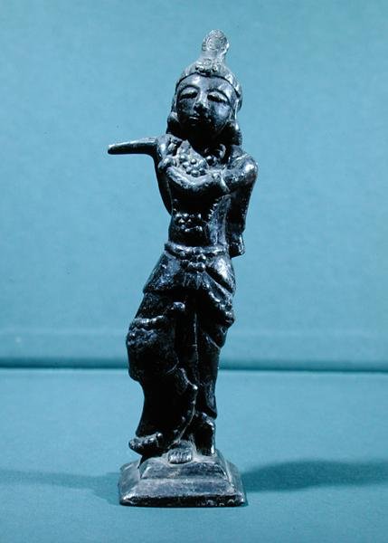 Statuette of Krishna Gopala by Indian School: Fine art print