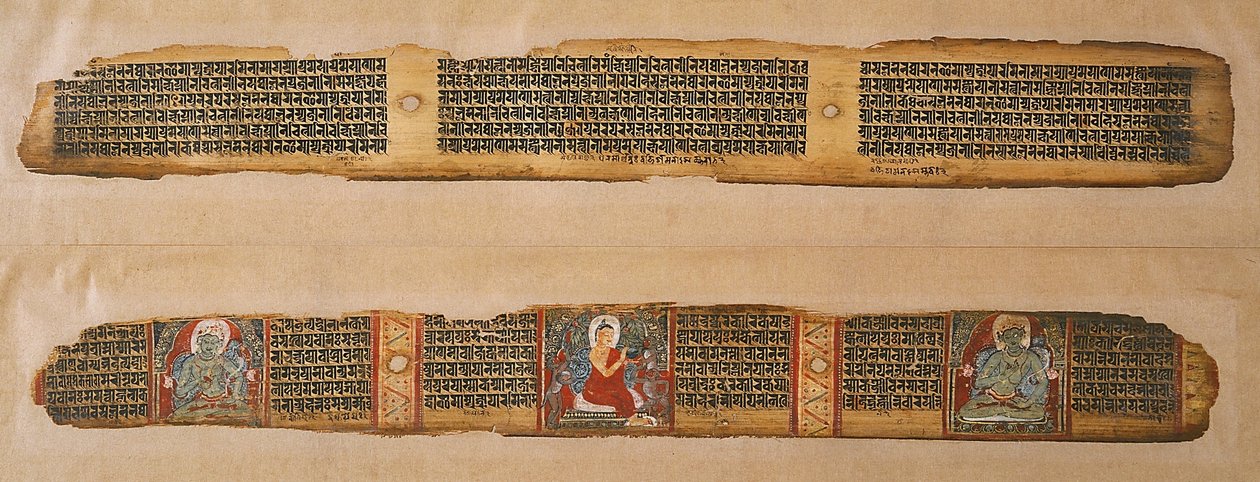 The Buddha Distributes Honey, from a Prajnaparamita Manuscript, West Bengal