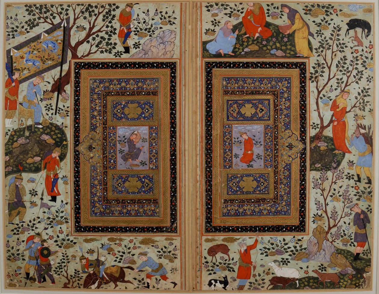 Double Page. Iran, Isfahan by Iranian master.