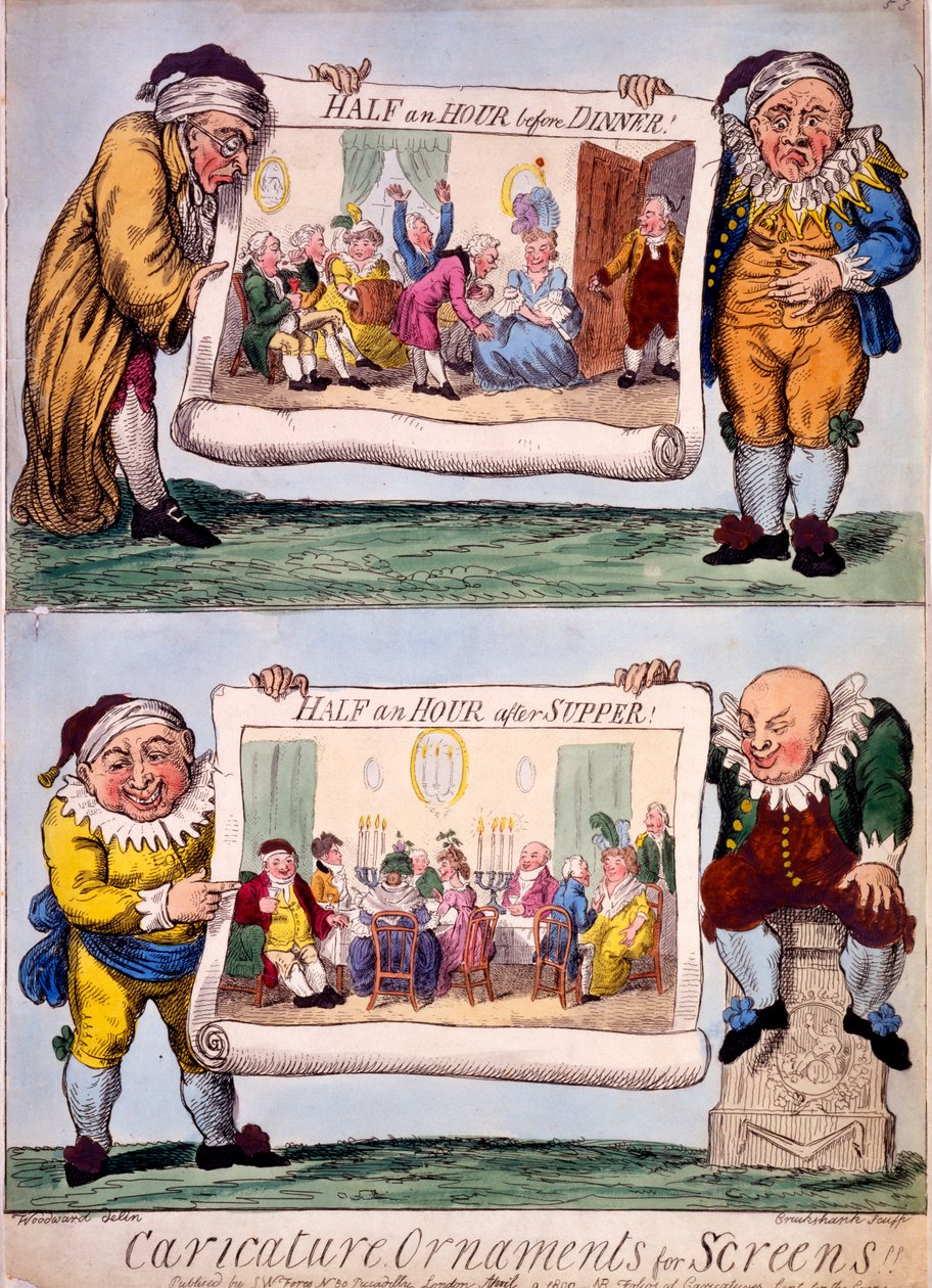 Caricature Ornaments for Screens by Isaac Cruikshank