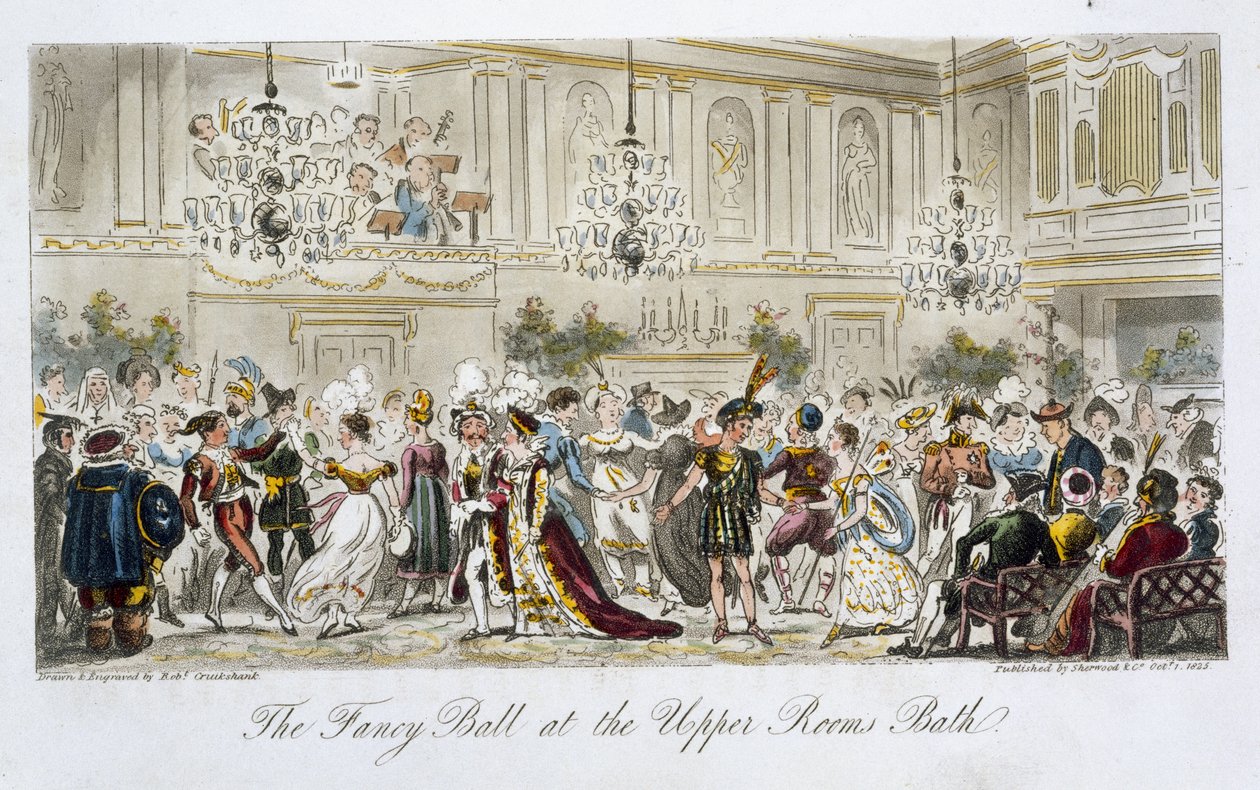 The Fancy Ball at the Upper Rooms, Bath, from 'The English Spy', by ...