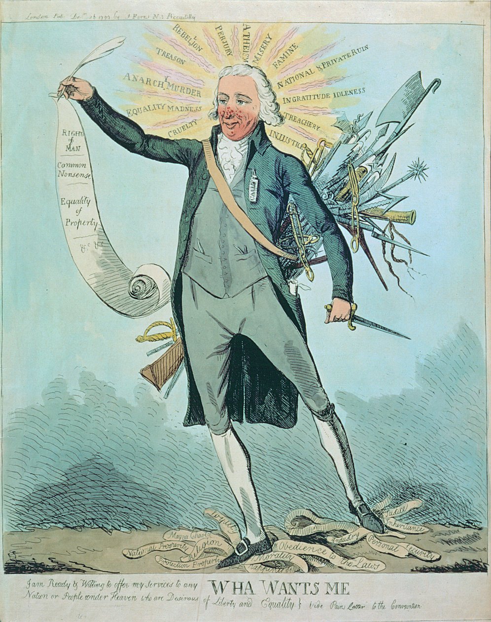 'Wha Wants Me', Cartoon of Tom Paine and the Rights of Man and Common ...
