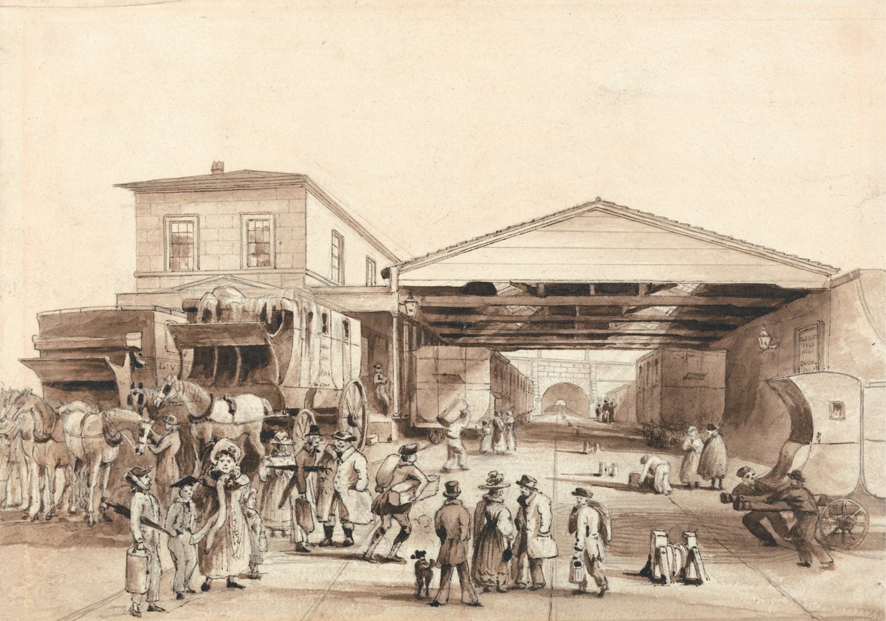 Railway Office, Liverpool by Isaac Shaw: Fine art print