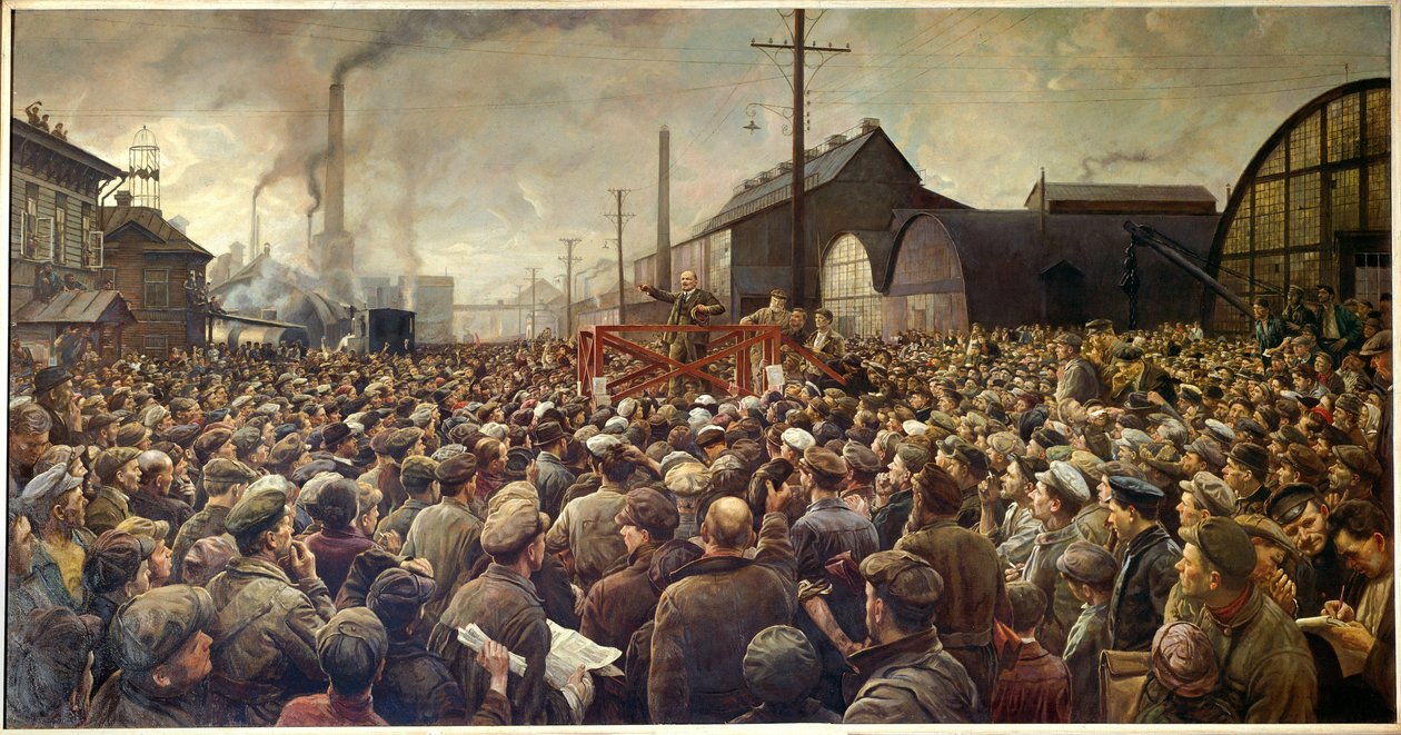 Russian Revolution of 1917: Lenin Speaking to the Workers of the ...