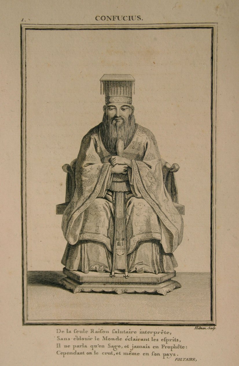Portrait of the Chinese Thinker and Social Philosopher Confucius