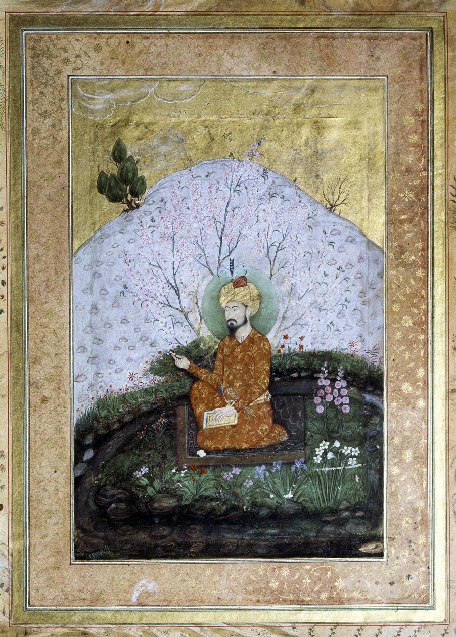 Babur Zahir al-Din Muhammad (1483-1530): Mughal Miniature of the 17th ...