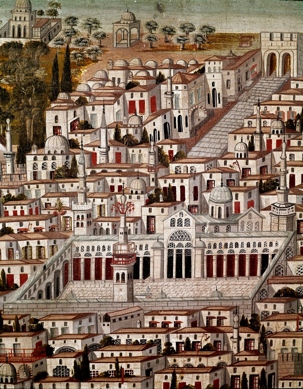 Islamic Art: View of Damascus with The Great Mosque of the Umayyads of ...