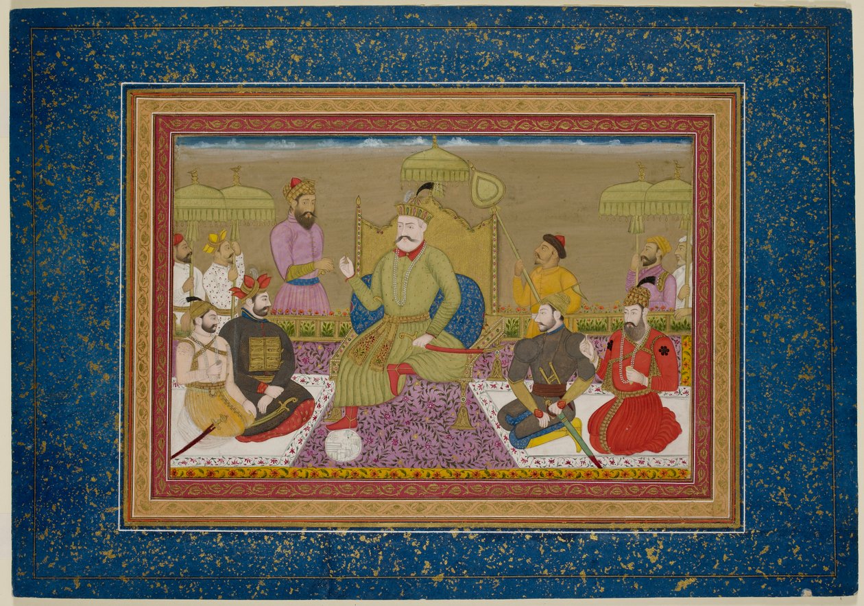Yusuf Adil Shah enthroned with the next four monarchs of Bijapur, c ...