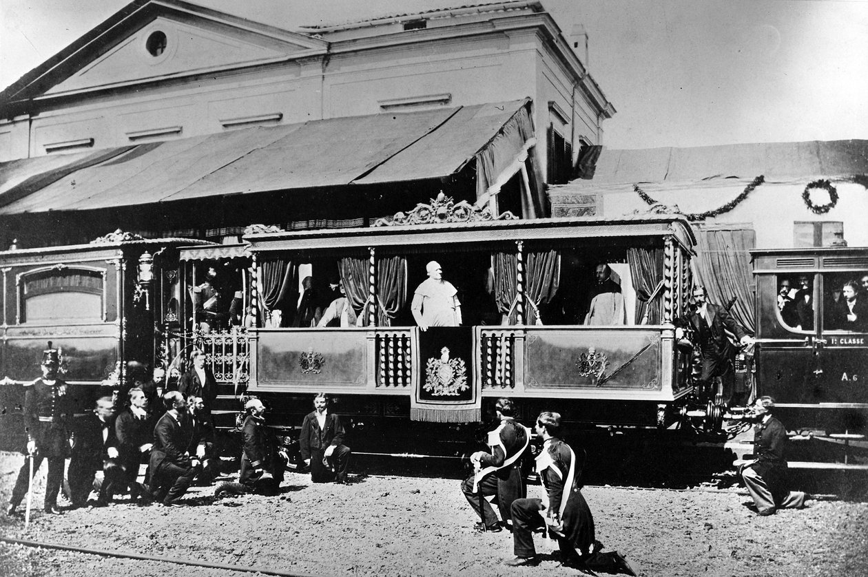 Pope Pius IX Aboard the Papal Train, late 19th Century