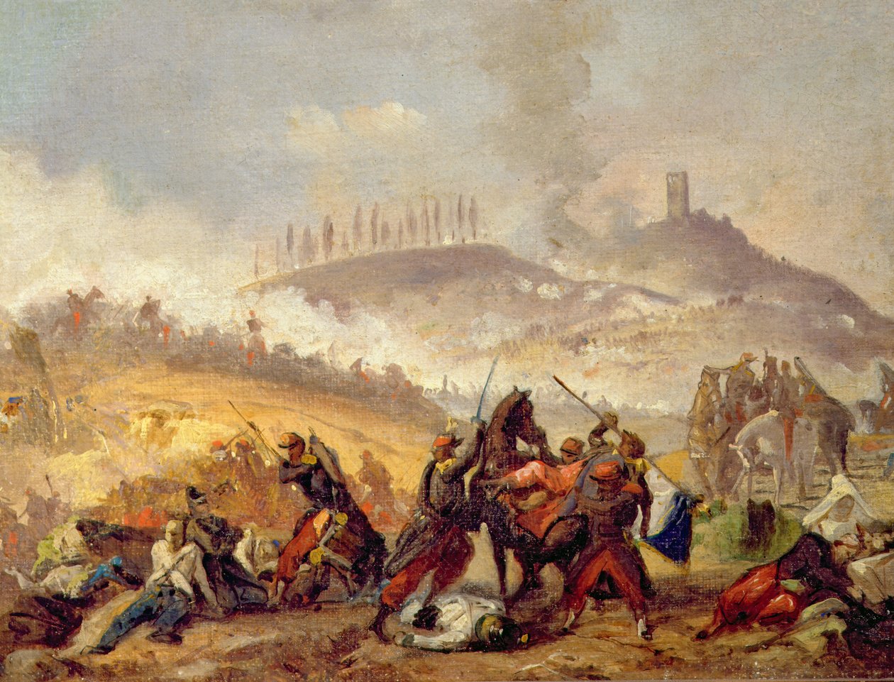 The Battle of Solferino by Italian School: Fine art print