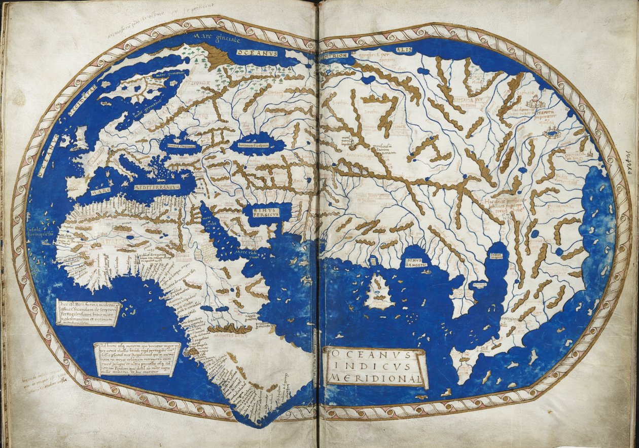 Map of the world, from "Insularium Illustratum", by Enrico Martello ...
