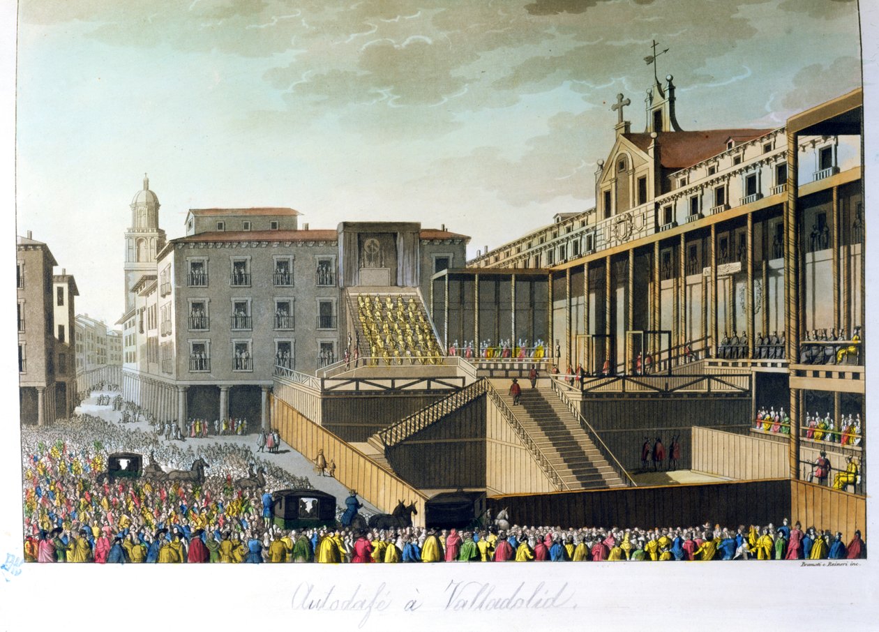 Auto da Fe in Valladolid, from Le Costume Ancien et Moderne by Jules ...