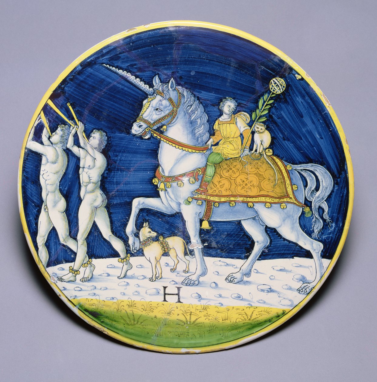 Dish depicting Caesar's horse from the Triumph of Caesar