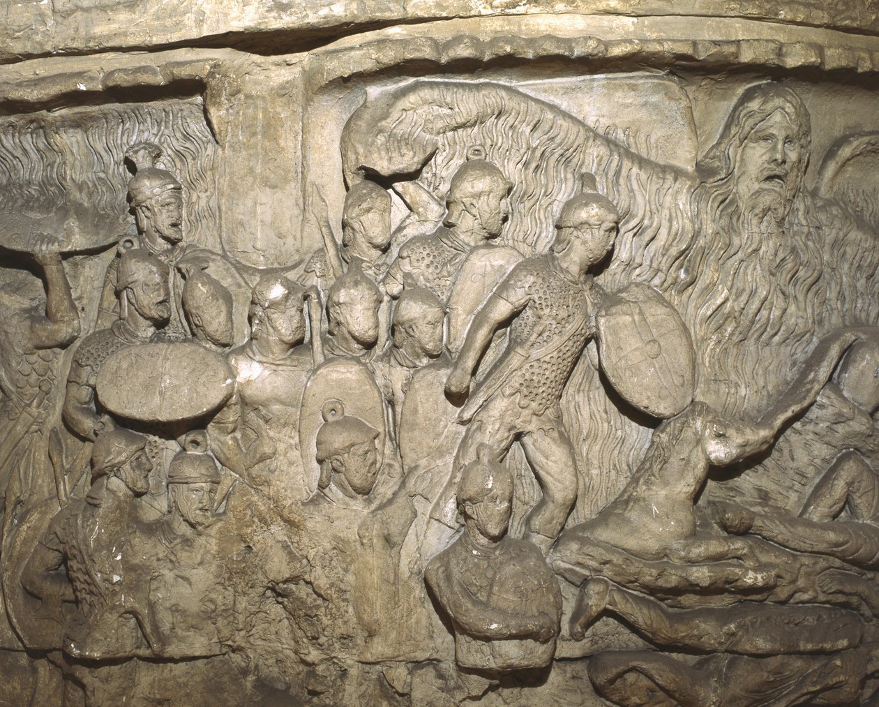 Detail from a Cast of the Column of Marcus Aurelius Showing the Miracle ...