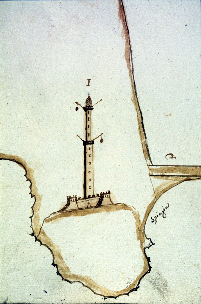 Detail of a Handwritten Topographic Map of the 17th Century Showing the ...