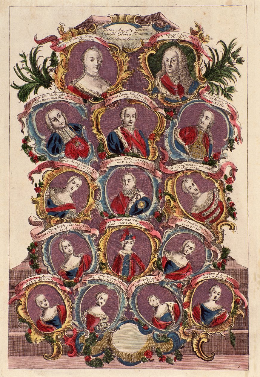 Family Tree of Empress Maria Theresa of Habsburg with Husband Francis I ...