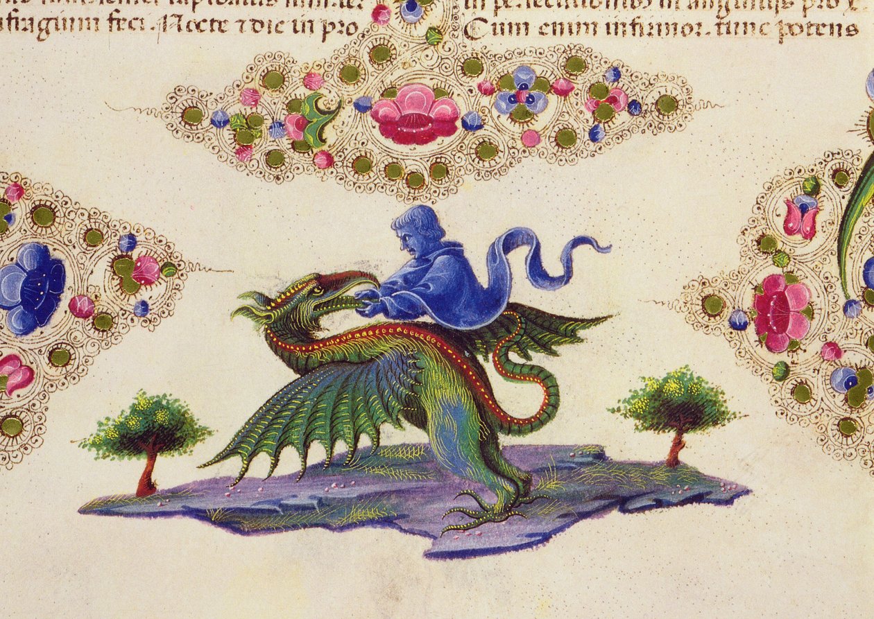 A Genie and Winged Monster, from the Borso d'Este Bible Vol.II