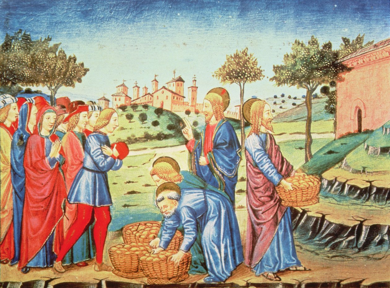 Christ and the miracle of the five loaves and two fish