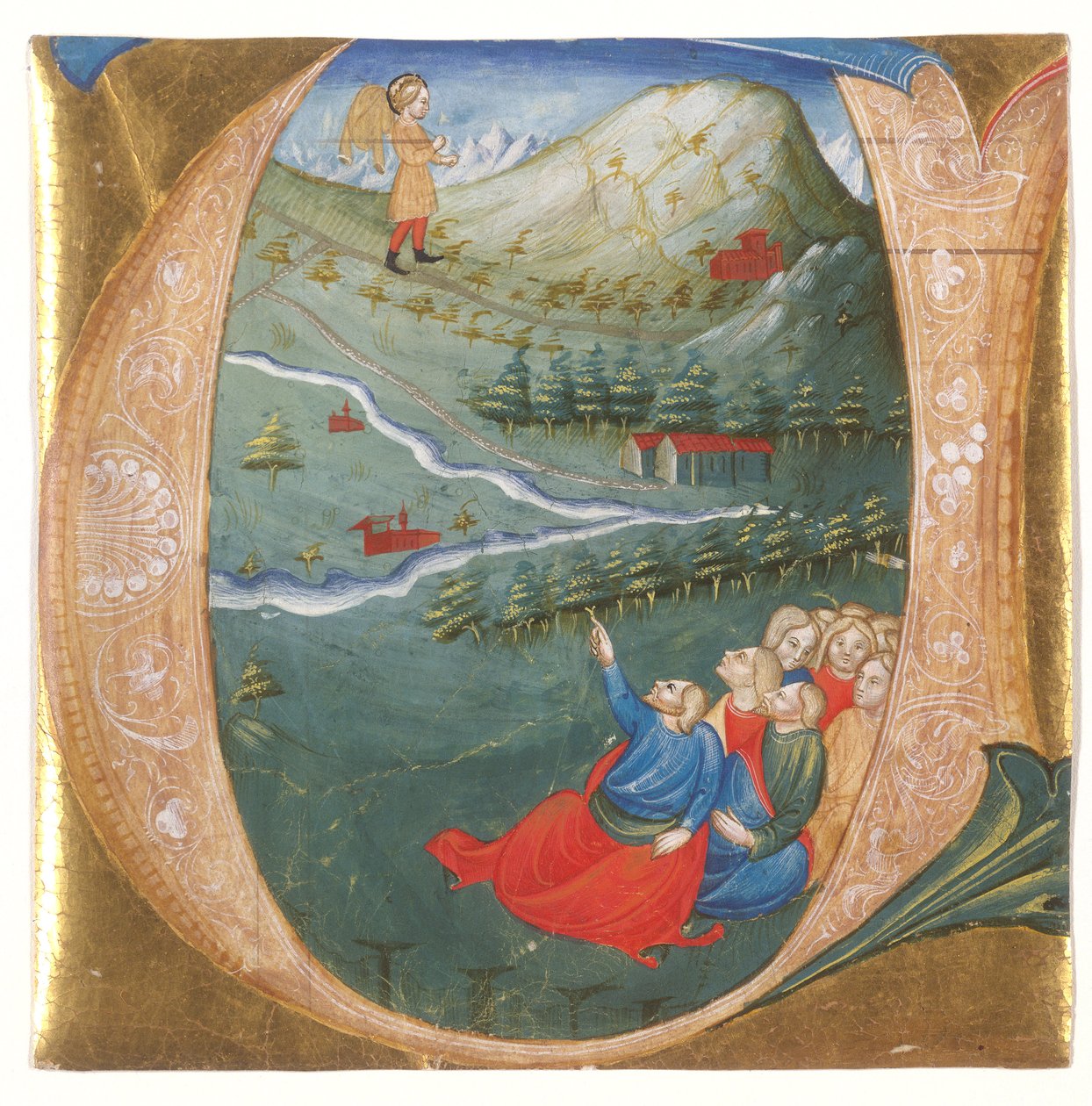 Historiated Initial Depicting Elisha in the Mantle of Elijah, Cutting ...