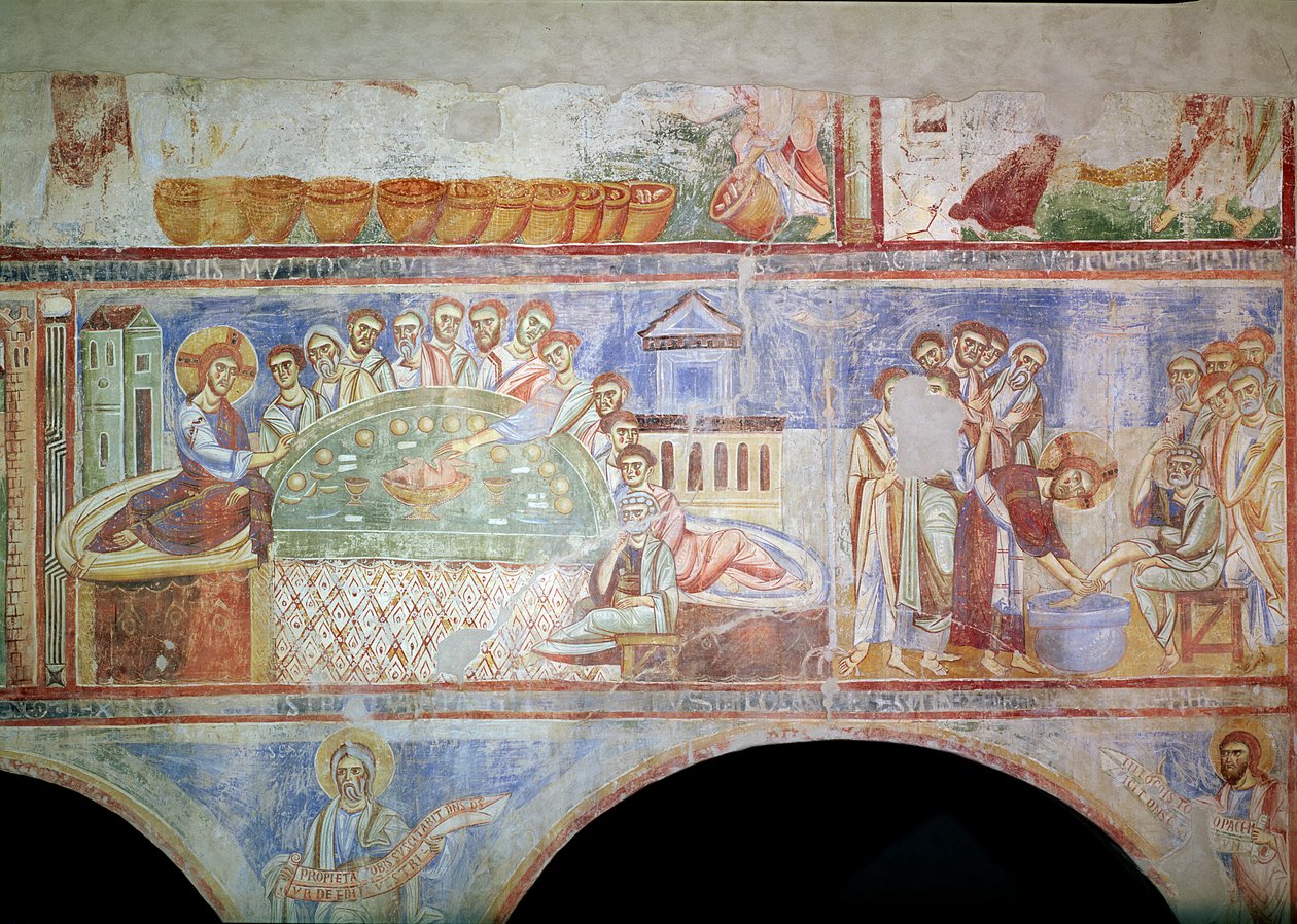 The Last Supper and Christ washing the disciples' feet, from the ...