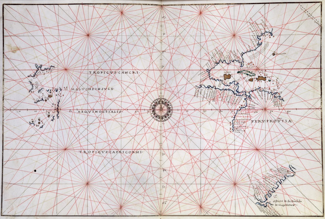 Nautical Chart of the Pacific Ocean and Central America