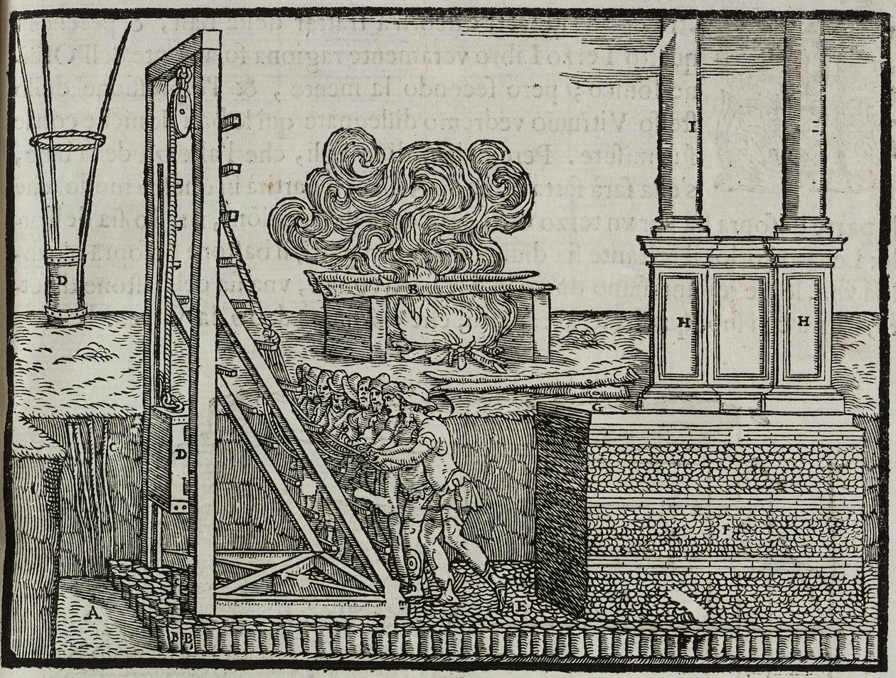 Pile Drivers, from 'I dieci libri d'architettura secondo i precetti di ...