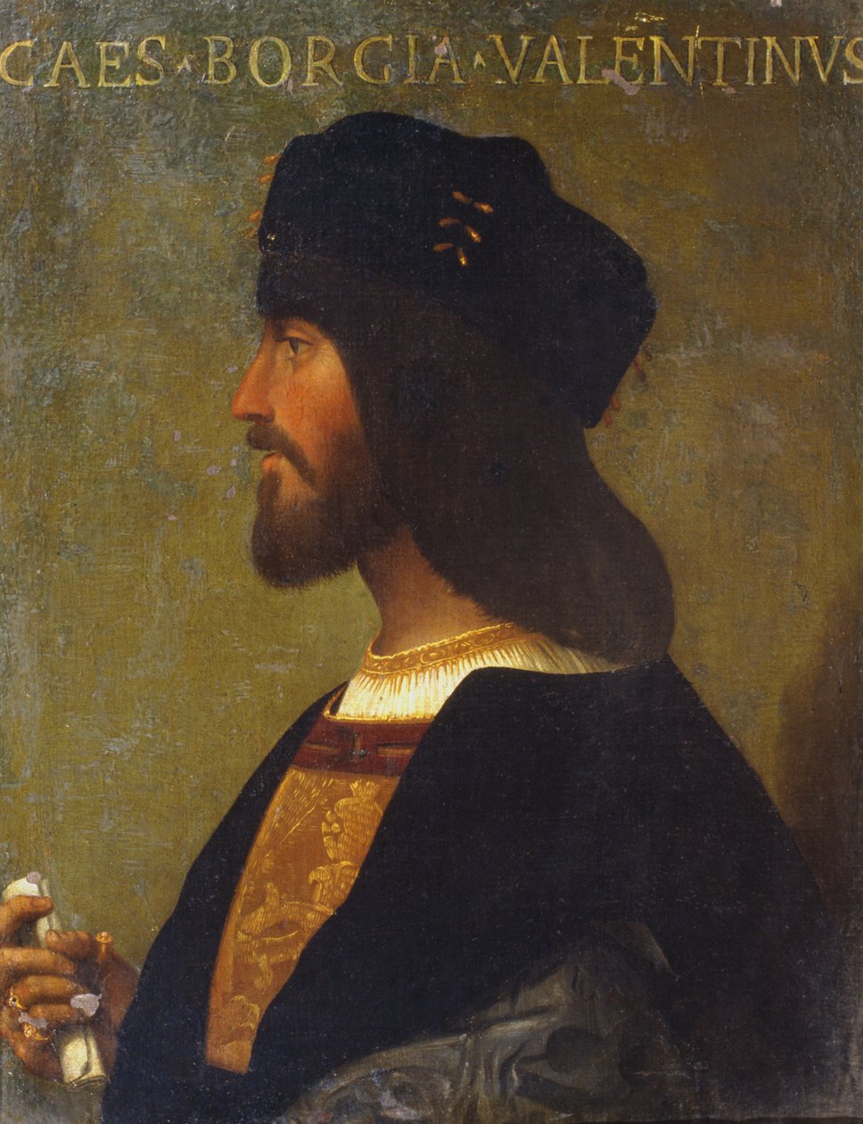 Portrait of Cesare Borgia by Italian School: Fine art print