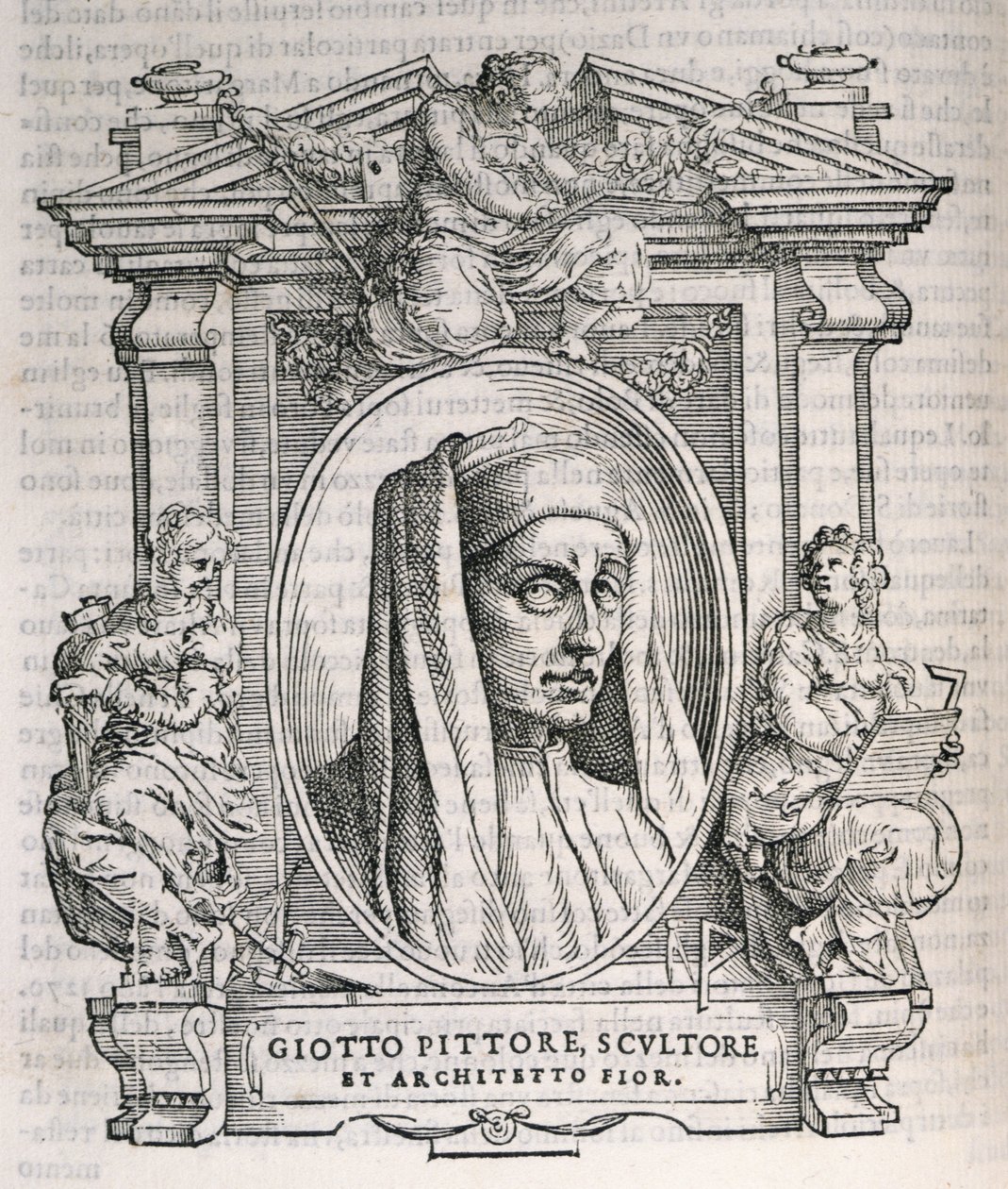 Portrait of Giotto di Bondone from Vasari's Lives of the Artists, First ...