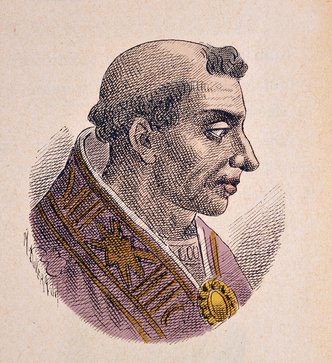 Portrait of Pope Adrian II (867-872) by Italian School