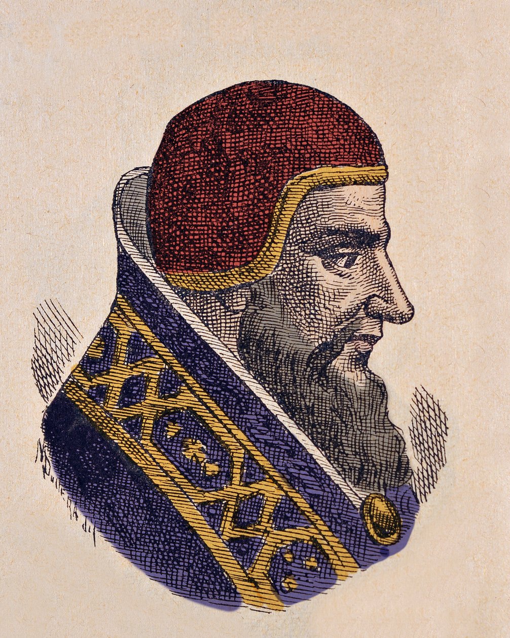 Portrait of Pope Damase II (1048) by Italian School