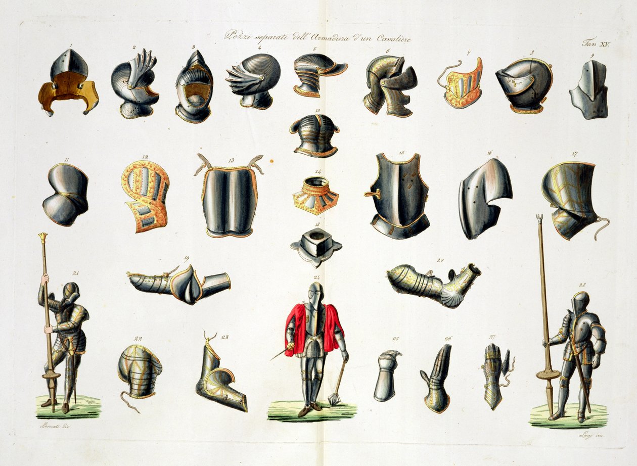 Separate Pieces of a Knight's Armour, plate 15 from The History of the ...