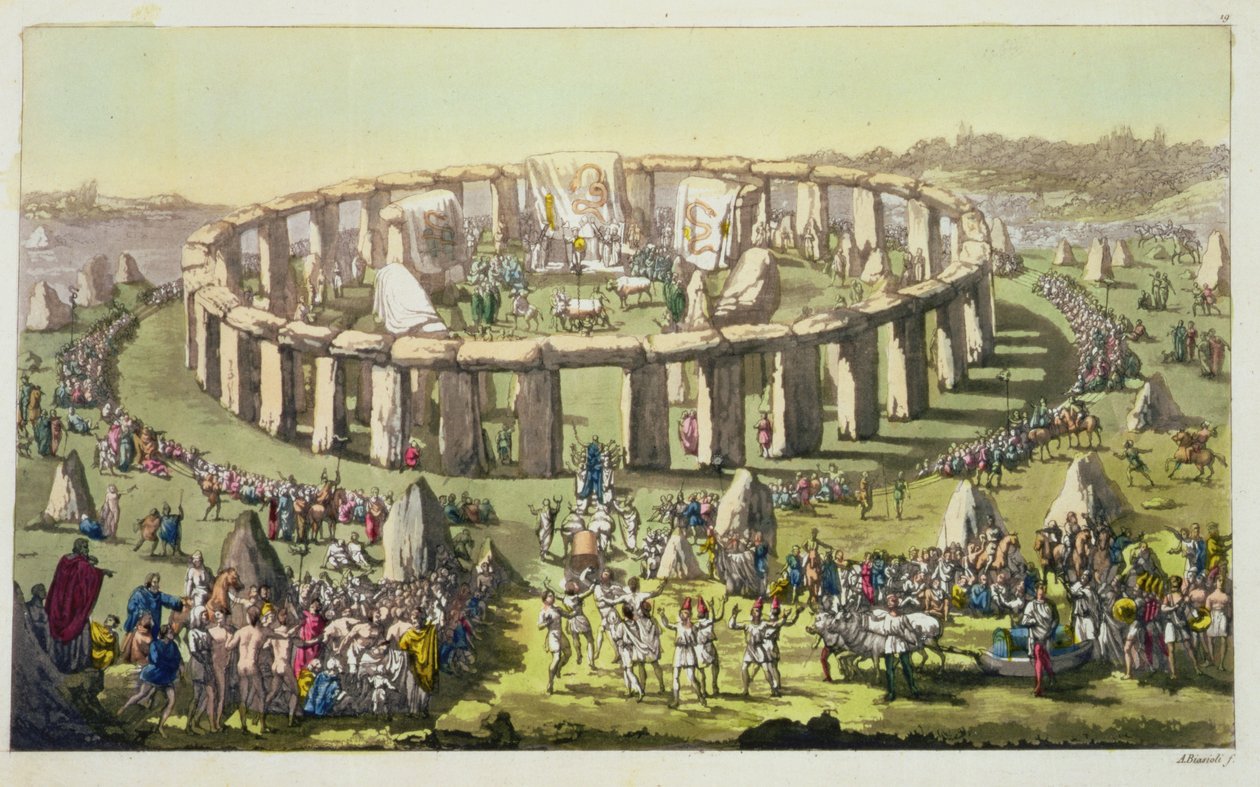 Stonehenge, or a Circular Temple of the Druids, plate 19 from The ...