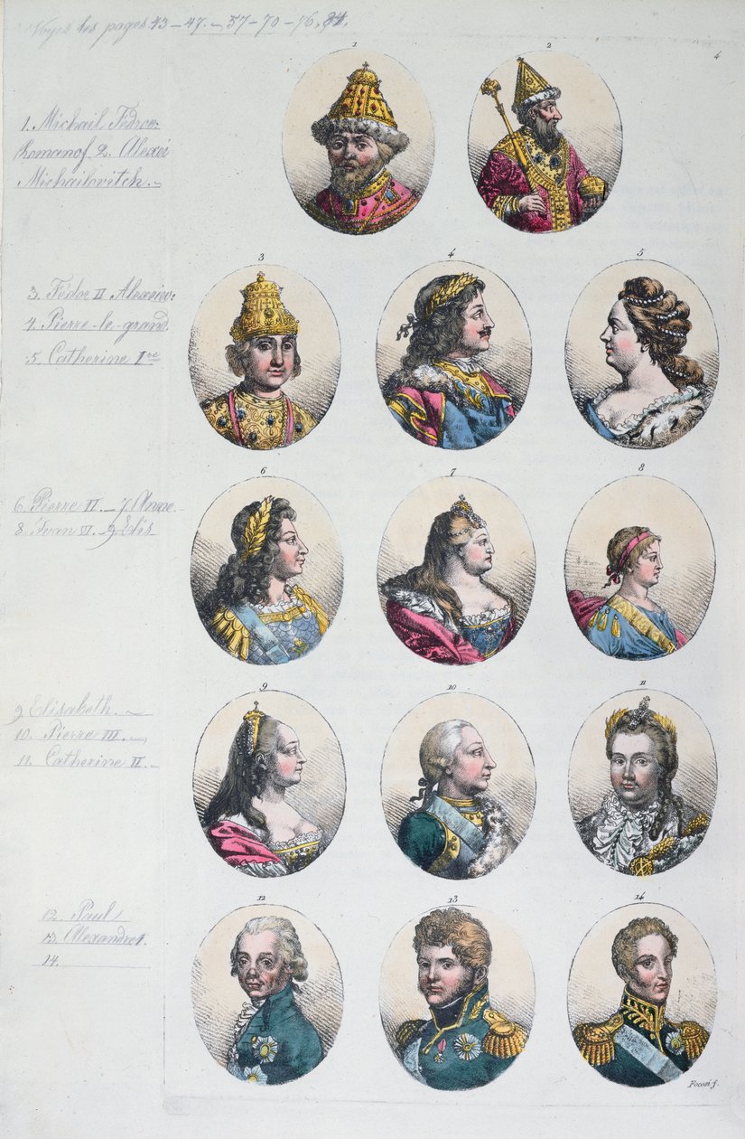 The Romanov Dynasty, from Costume Antico e Moderno by Gulio Ferrario